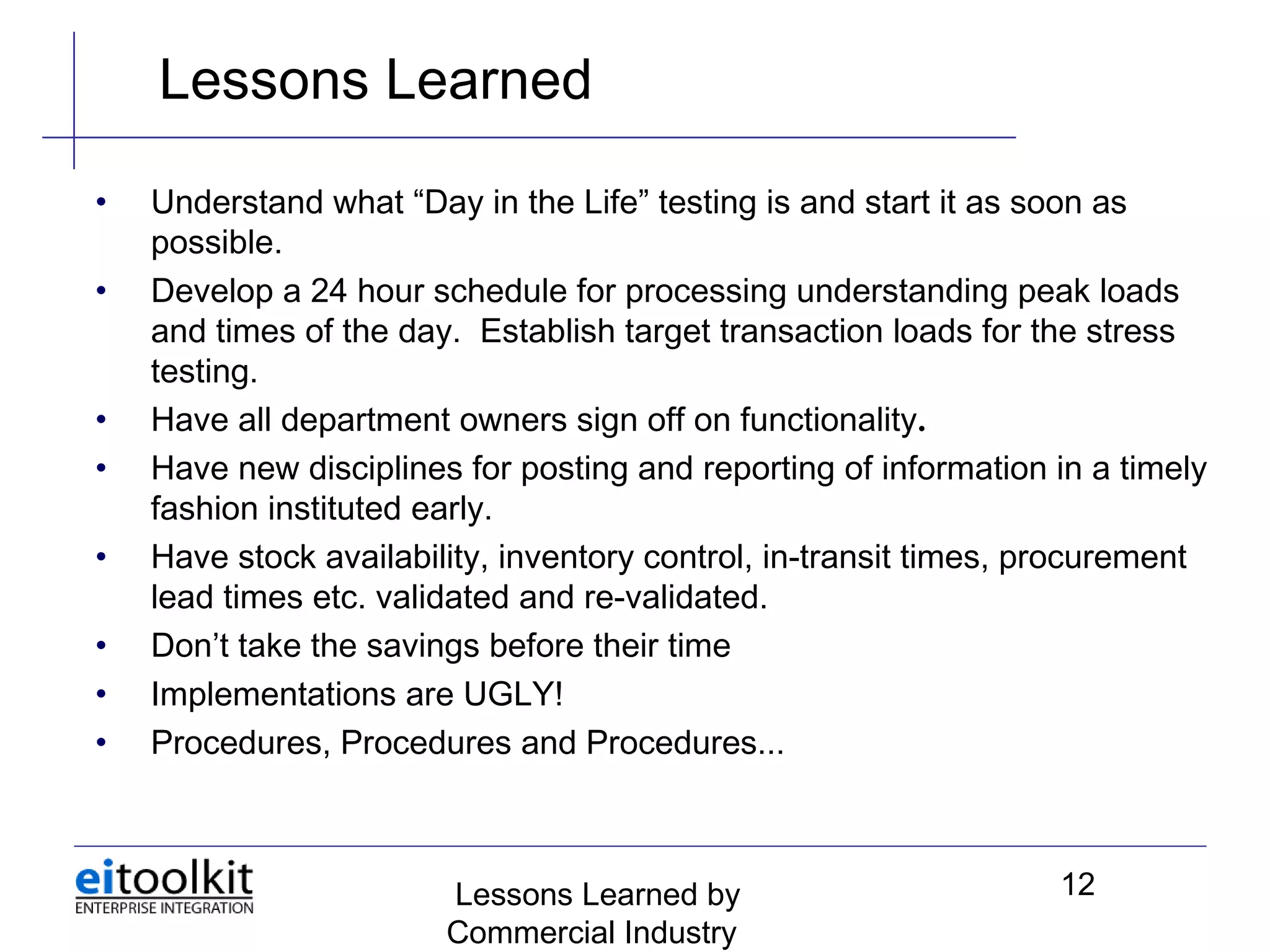 Lessons learned comm_industry | PPT