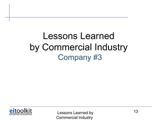 Lessons learned comm_industry | PPT