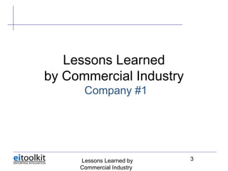 Lessons learned comm_industry | PPT