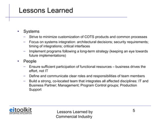 Lessons learned comm_industry | PPT