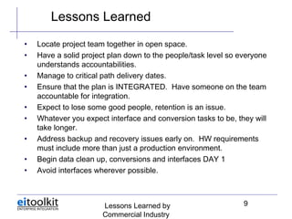 Lessons learned comm_industry | PPT