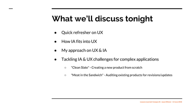 Lessons Learned: Complex IA | PPT