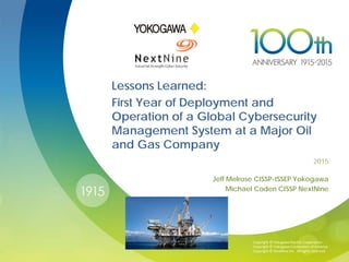 Yokogawa & NextNine – Lessons Learned: Global Cybersecurity Management ...