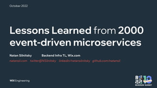 Lessons Learned from 2000 Event Driven Microservices - Reversim | PPT