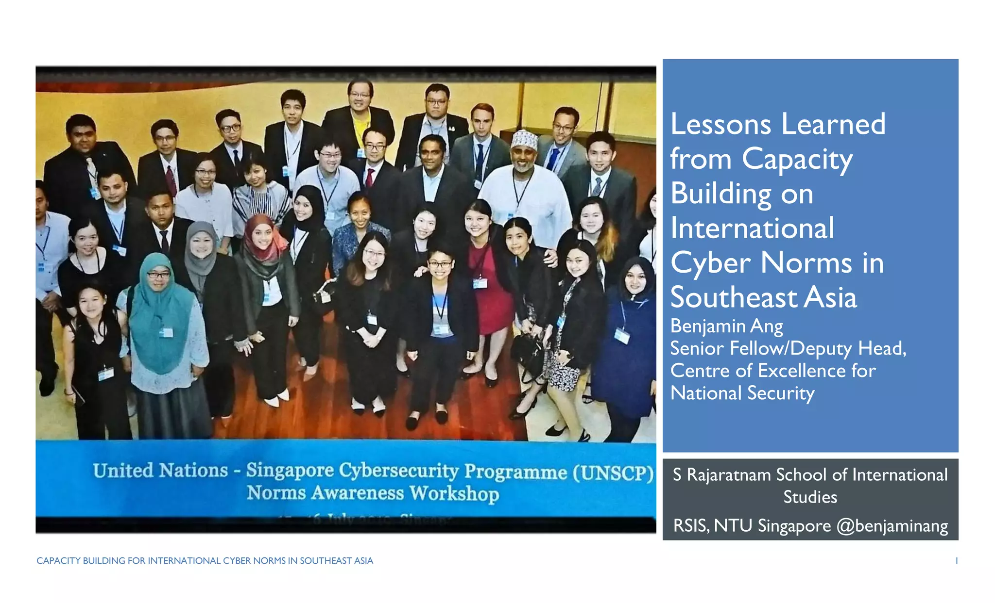 Lessons learned from Capacity Building on International Cyber Norms in ...