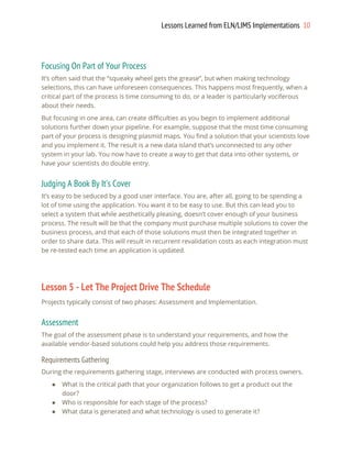Lessons Learned from ELN & LIMS Implementations | PDF