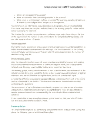 Lessons Learned from ELN & LIMS Implementations | PDF