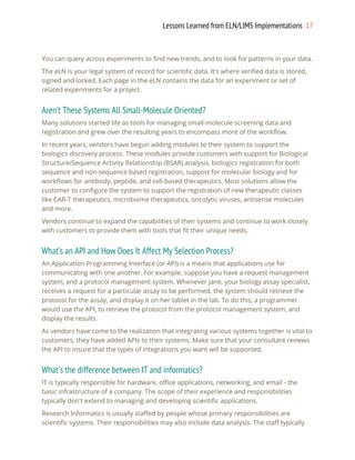 Lessons Learned from ELN & LIMS Implementations | PDF