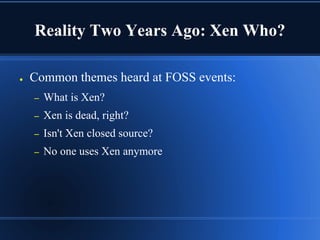 Lessons Learned from Xen [LFNW 2013] | PDF | Operating Systems | Computer Software and Applications