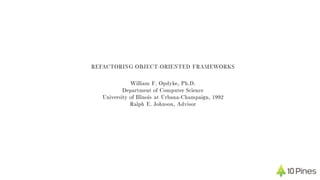 Lessons Learned Implementing Refactorings | PPTX