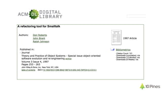 Lessons Learned Implementing Refactorings | PPTX