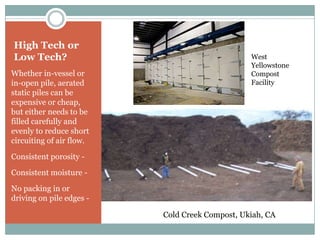 Lessons learned in Aerated Static Pile Composting | PPTX