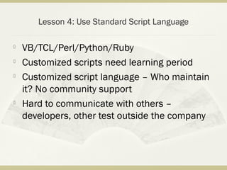 Lessons learned on software testing automation | PPT | Web Development ...