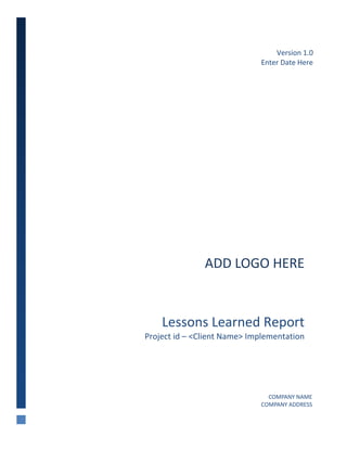 Lessons learned report | DOCX