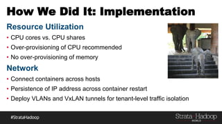 Lessons Learned Running Hadoop and Spark in Docker Containers | PPTX | Cloud Computing | Internet
