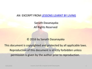 Lessons Learnt By Living | PDF