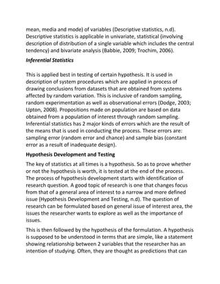 Lessons learnt in statistics essay | PDF