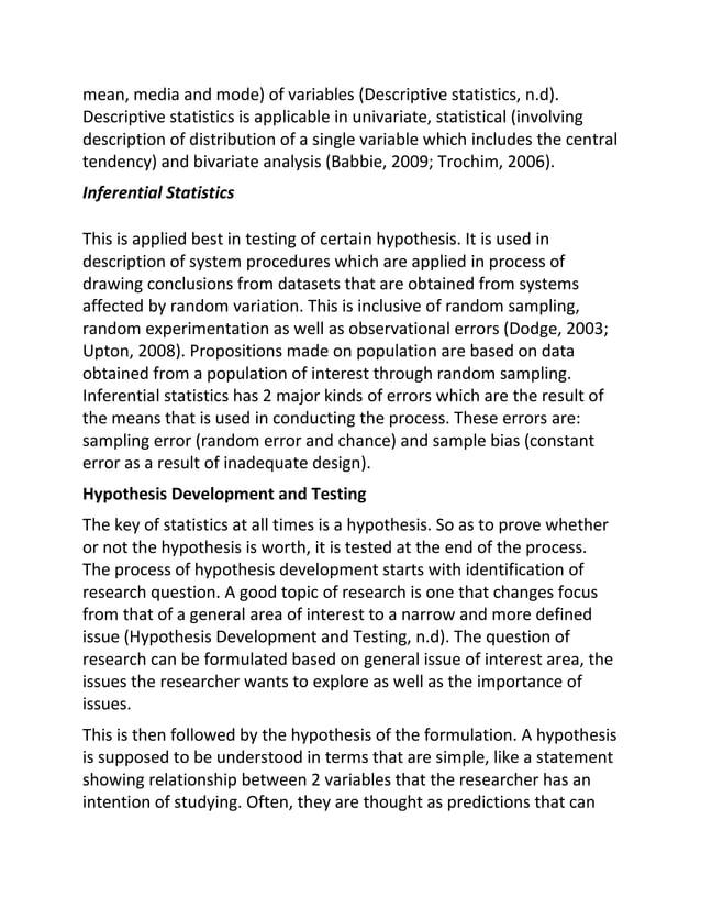 Lessons learnt in statistics essay | PDF