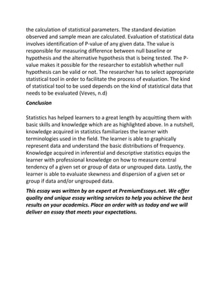 Lessons learnt in statistics essay | PDF