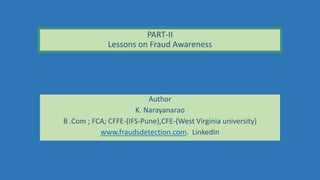 Lessons on fraud awareness part-ii | PPTX