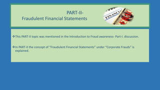 Lessons on fraud awareness part-ii | PPTX