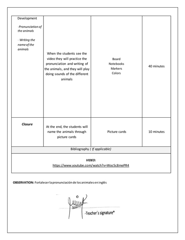 Lessons plans fourth grade | PDF