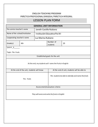 Lessons plans | PDF