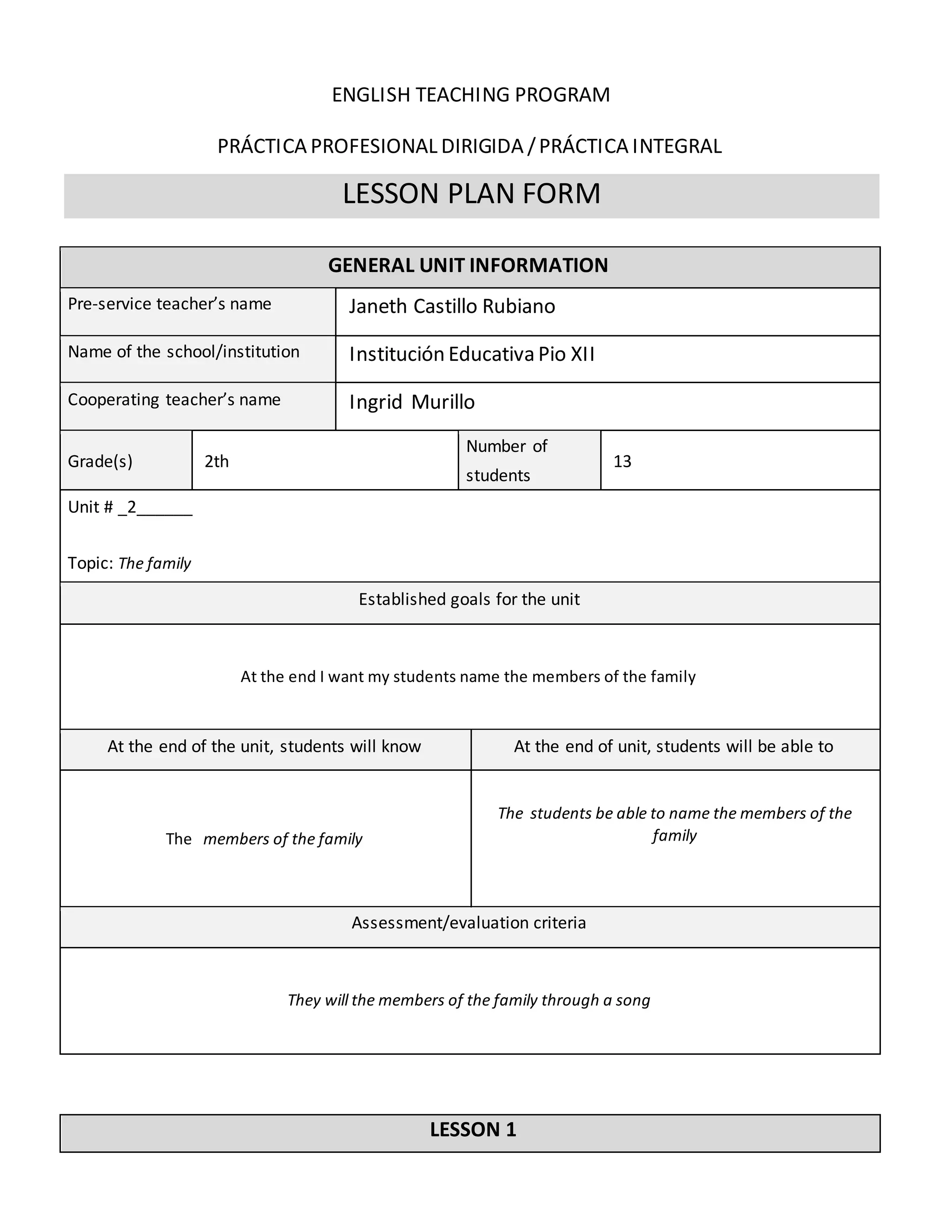 Lessons plans | PDF