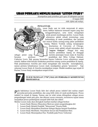 LESSON STUDY - DJOKO AW | PDF