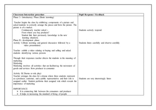 ICT ENABLED LESSON PLAN - Marketing – Meaning, Importance | DOCX