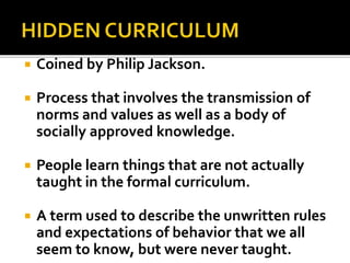 THE HIDDEN CURRICULUM | PPTX