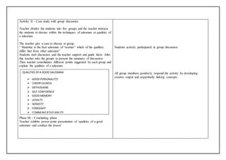 ICT ENABLED LESSON PLAN - Salesmanship | PPT