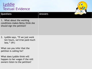 Lyddie: Lesson ten, Unit 1 | PPTX