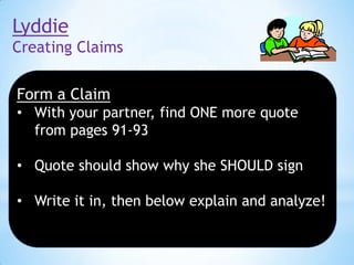 Lyddie: Lesson ten, Unit 1 | PPTX