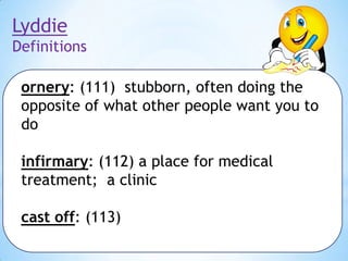 Lyddie: Lesson ten, Unit 1 | PPTX
