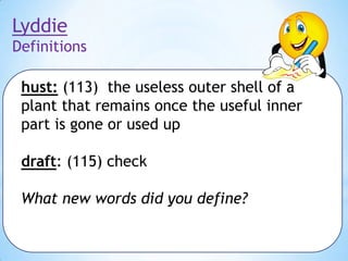 Lyddie: Lesson ten, Unit 1 | PPTX