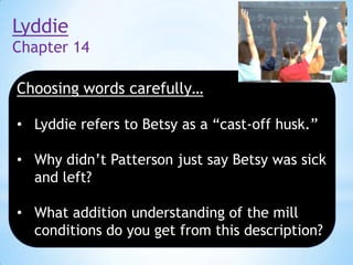 Lyddie: Lesson ten, Unit 1 | PPTX