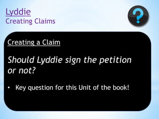 Lyddie: Lesson ten, Unit 1 | PPTX