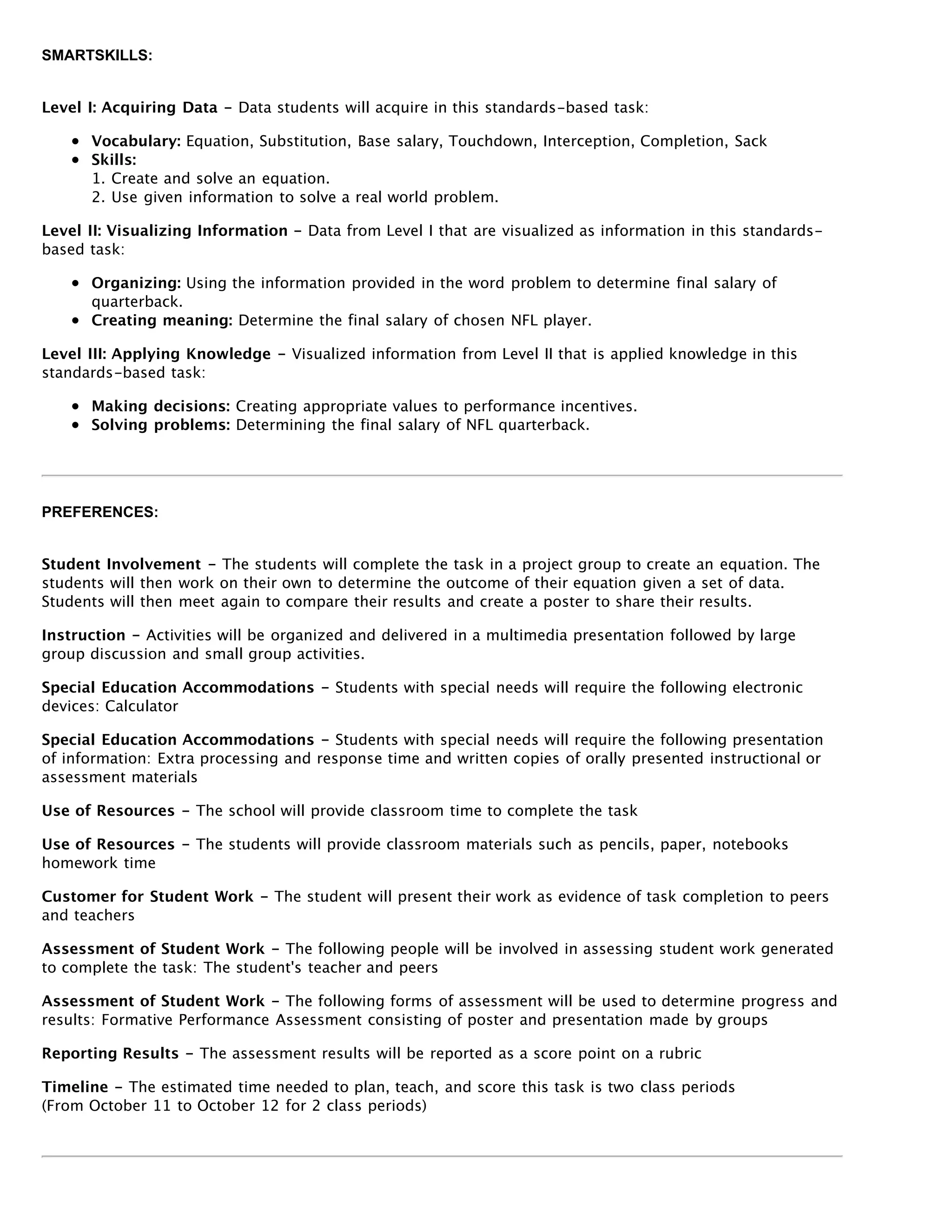 Standards-Based Lesson | PDF