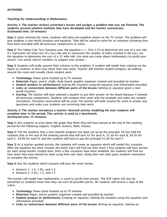 Standards-Based Lesson | PDF