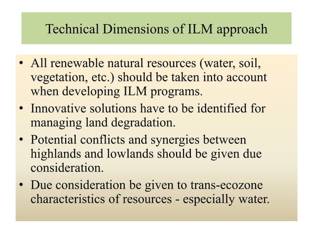 Sustainable Agro-Ecosystem with Integrated Land Management | PPT