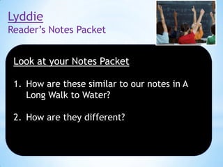 Lyddie: Lesson two, Unit 1 | PPTX
