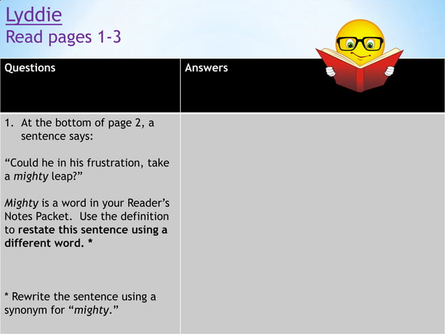 Lyddie: Lesson two, Unit 1 | PPTX | Fiction | Books and Literature