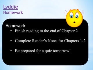 Lyddie: Lesson two, Unit 1 | PPTX