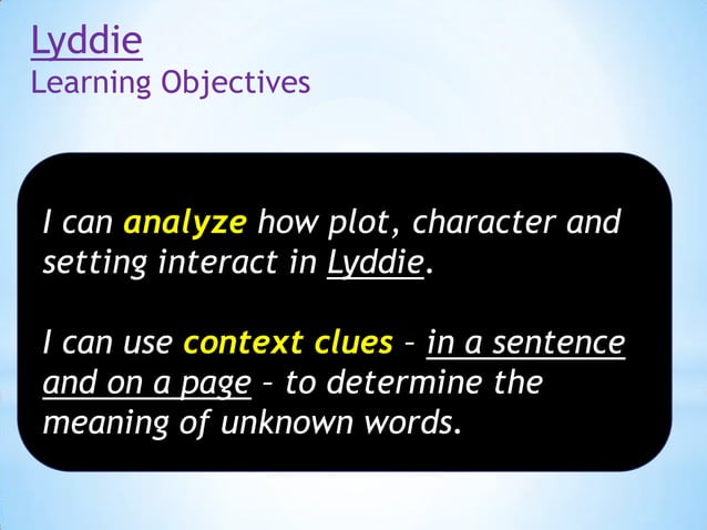 Lyddie: Lesson two, Unit 1 | PPTX | Fiction | Books and Literature