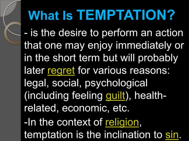 Lesson two: WAY OUT TO TEMPTATION | PPT