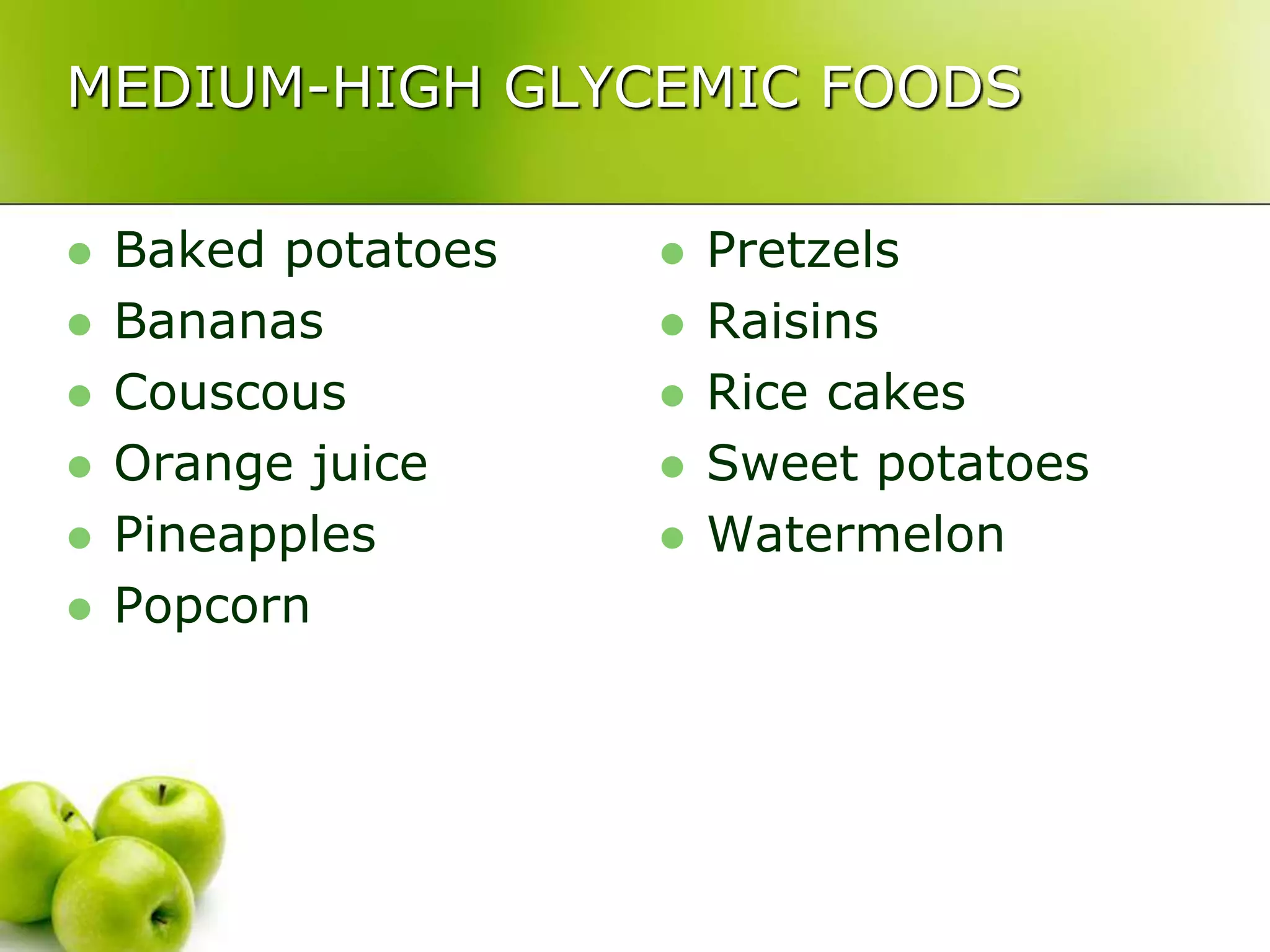 Lesson Two: The Glycemic Index & Calories | PPT | Free Download