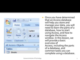 Lesson Two Exploring An Access Database | PPTX