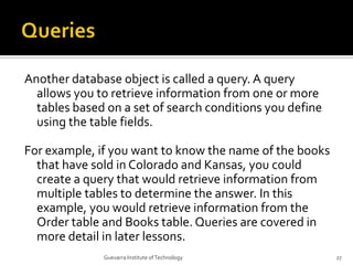 Lesson Two Exploring An Access Database | PPTX