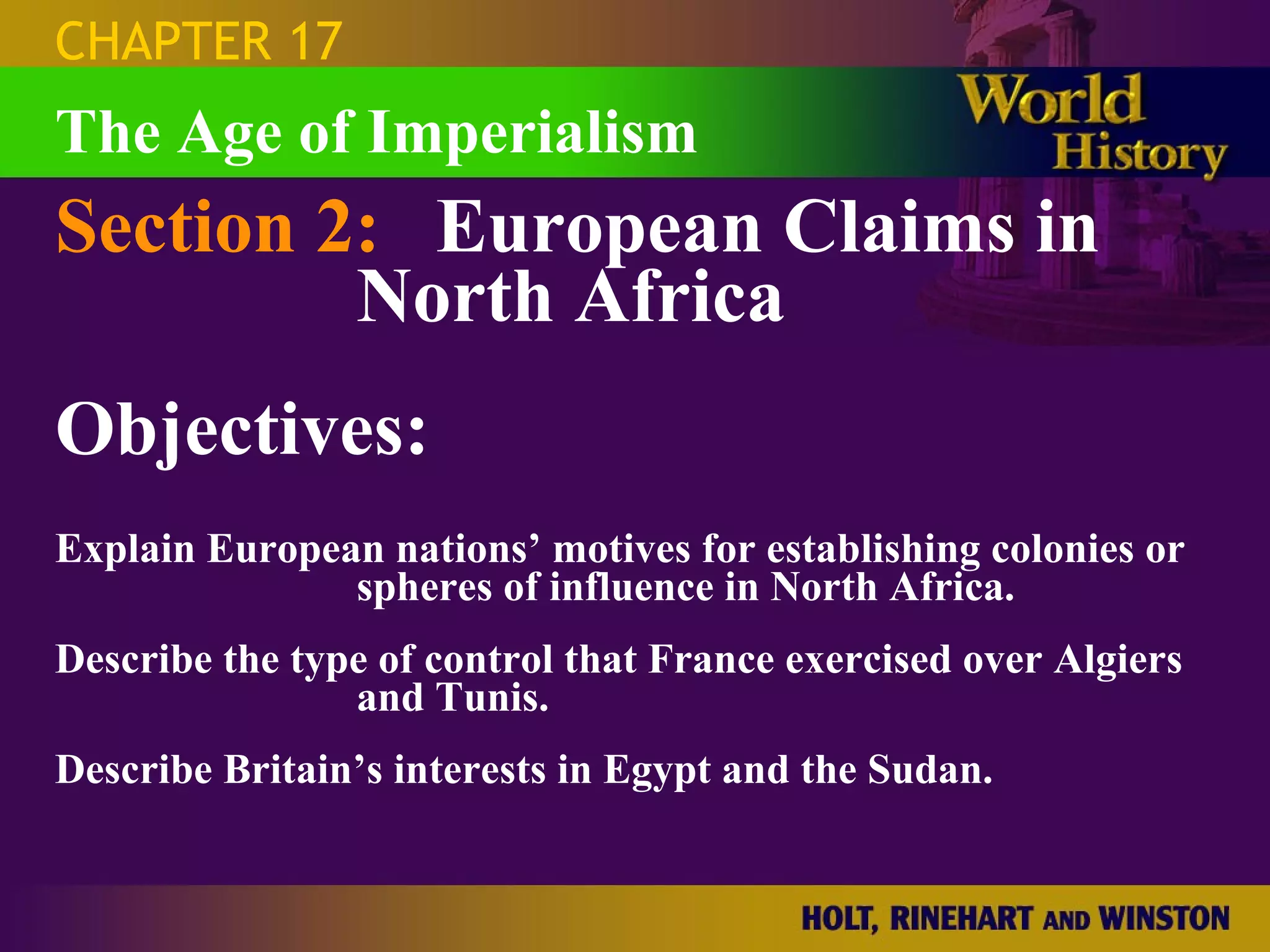 Lesson Two - Imperialism in North Africa | PPT